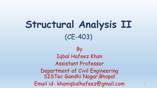 Lecture 1 (Introduction to Structural Analysis II) | PDF