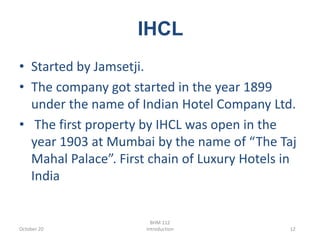 Hotel Industry ( History & present) | PPT