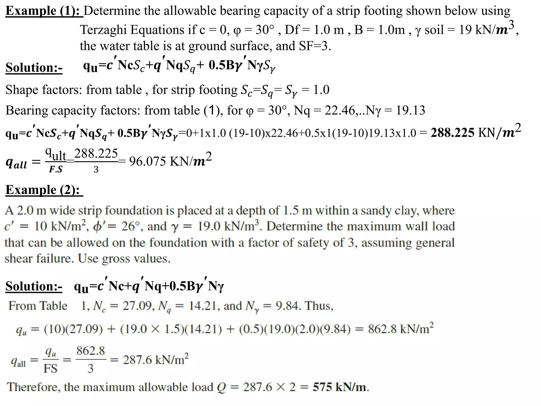 Lecture 1. bearing capacity of soil | PDF