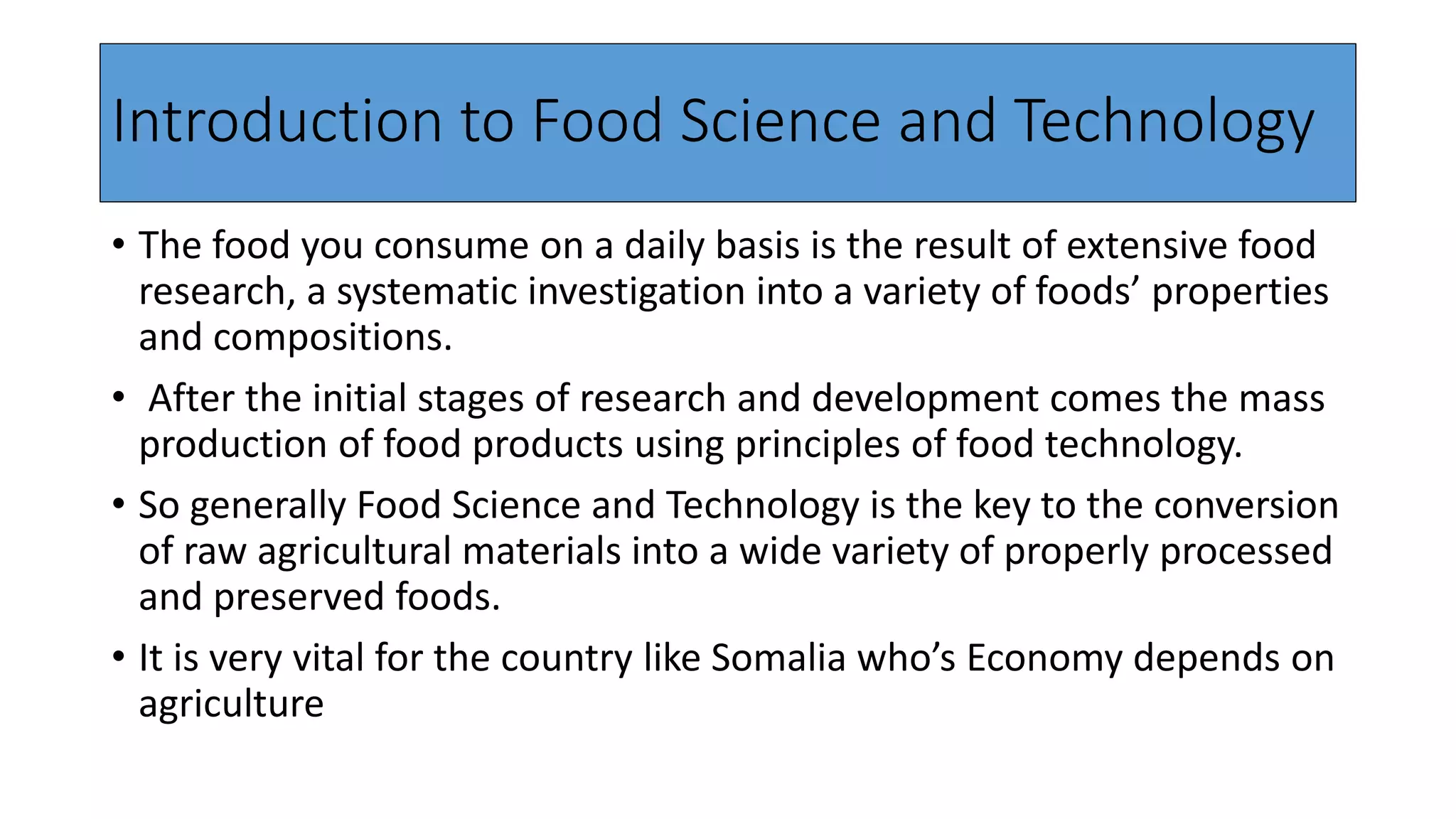 Lecture 1 introduction to food science and technology | PPTX