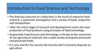 Lecture 1 introduction to food science and technology | PPTX