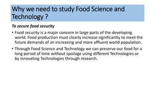 Lecture 1 introduction to food science and technology | PPTX