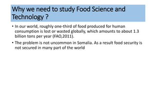 Lecture 1 introduction to food science and technology | PPTX