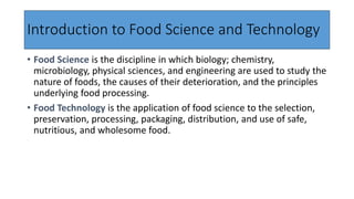 Lecture 1 introduction to food science and technology | PPTX