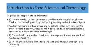 Lecture 1 introduction to food science and technology | PPTX