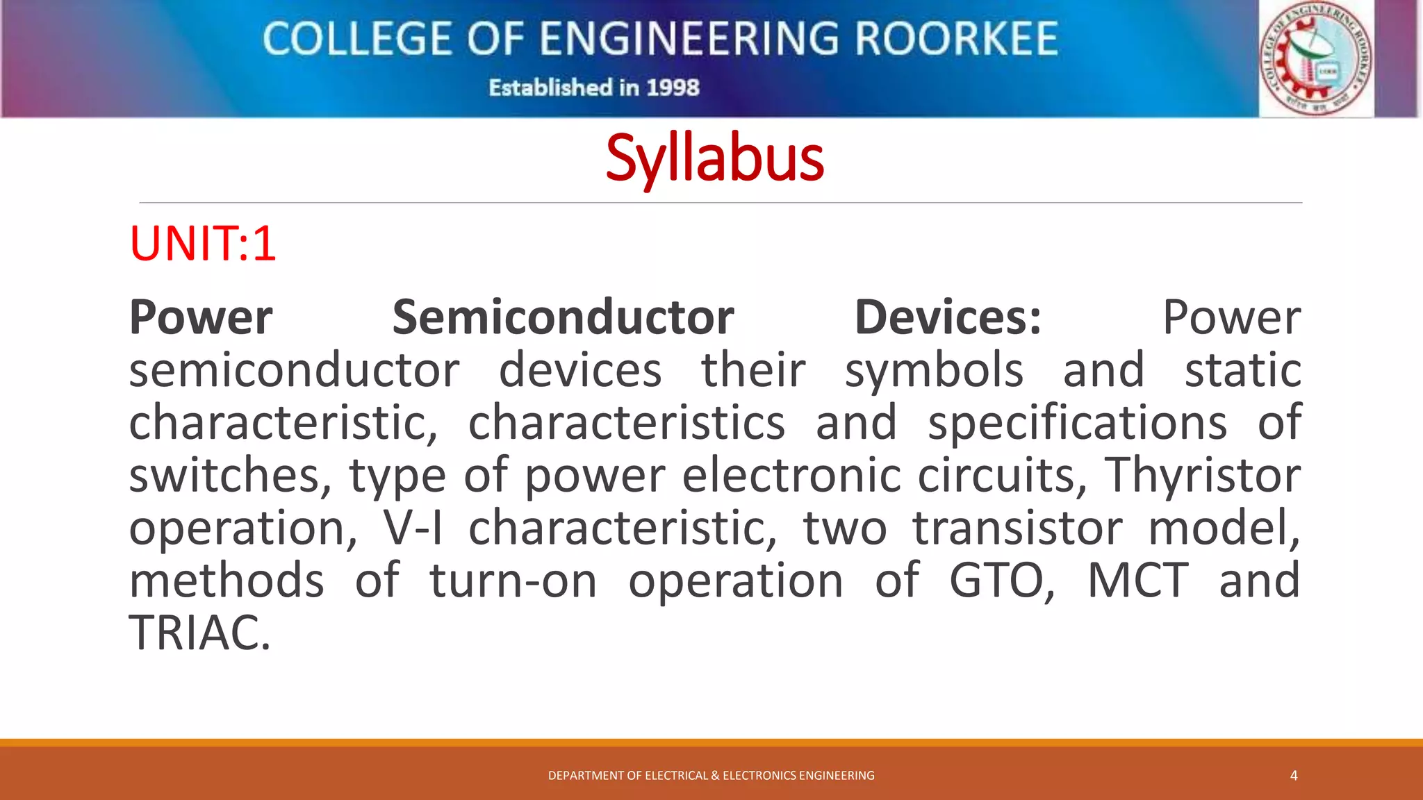 Lecture 1 Introduction of Power Electronics | PPTX
