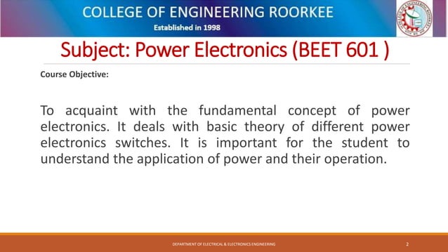 Lecture 1 Introduction of Power Electronics | PPT