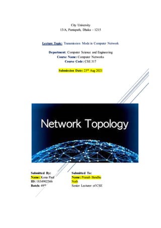 Lecture1 (Transmission Mode in Computer Network) | DOCX