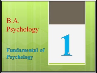 Introduction to Psychology | lecture-1 | PDF