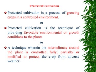 Protected Cultivation and Secondary Agriculture (Introduction) | PDF