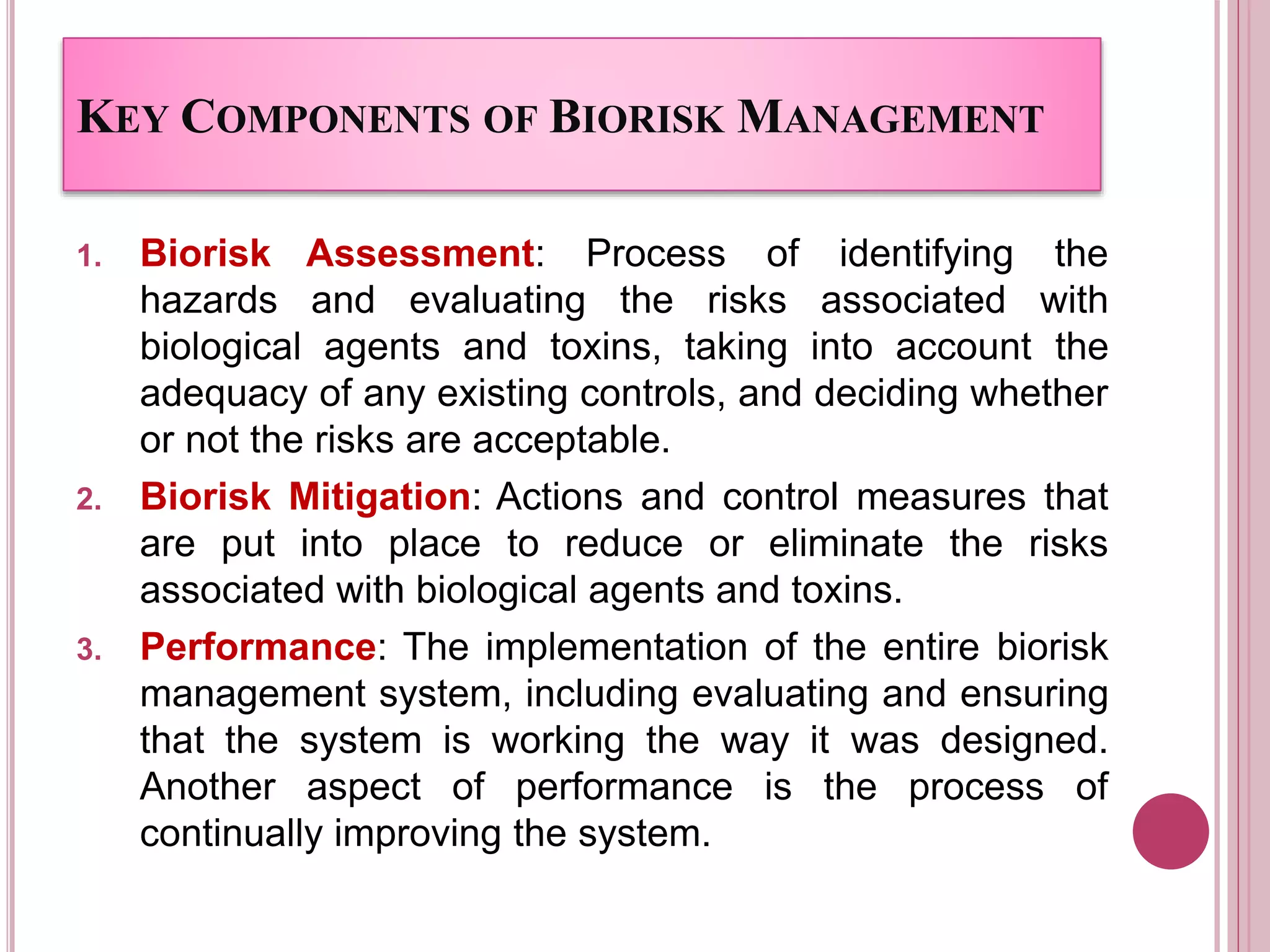 Lecture 1 introduction of biosafety & biosecurity | PPTX