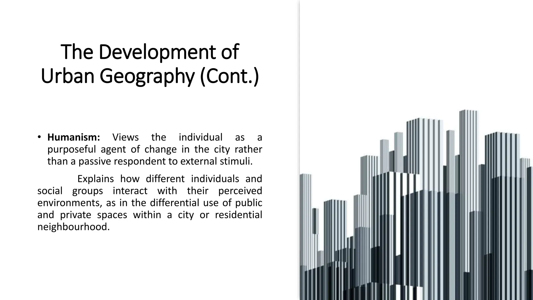 urban geography is the subdisciple of geography | PPTX