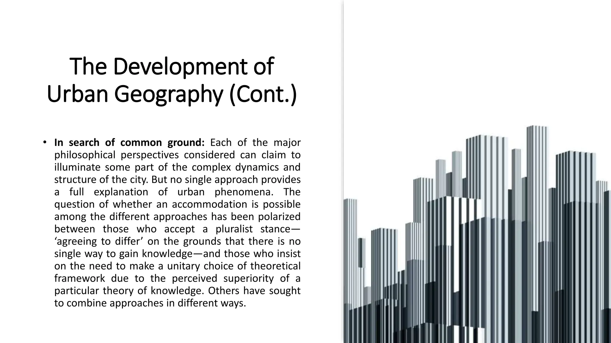 urban geography is the subdisciple of geography | PPTX