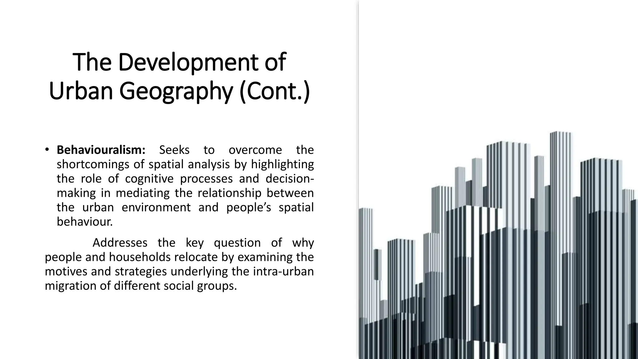 urban geography is the subdisciple of geography | PPTX