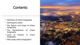 urban geography is the subdisciple of geography | PPTX