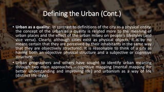 urban geography is the subdisciple of geography | PPTX