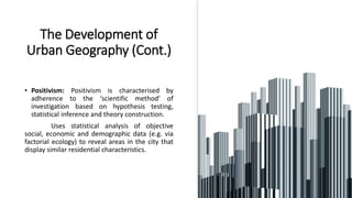 urban geography is the subdisciple of geography | PPTX