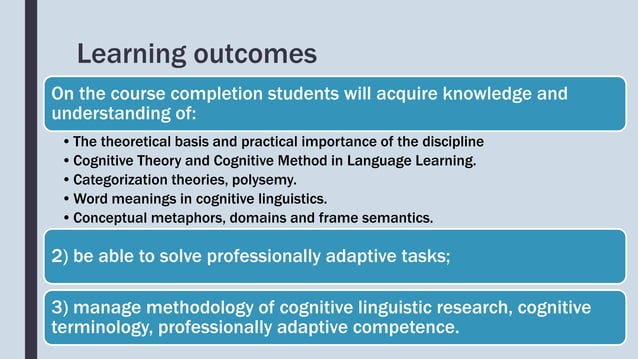 Communicative-discursive models and cognitive linguistics | PPTX