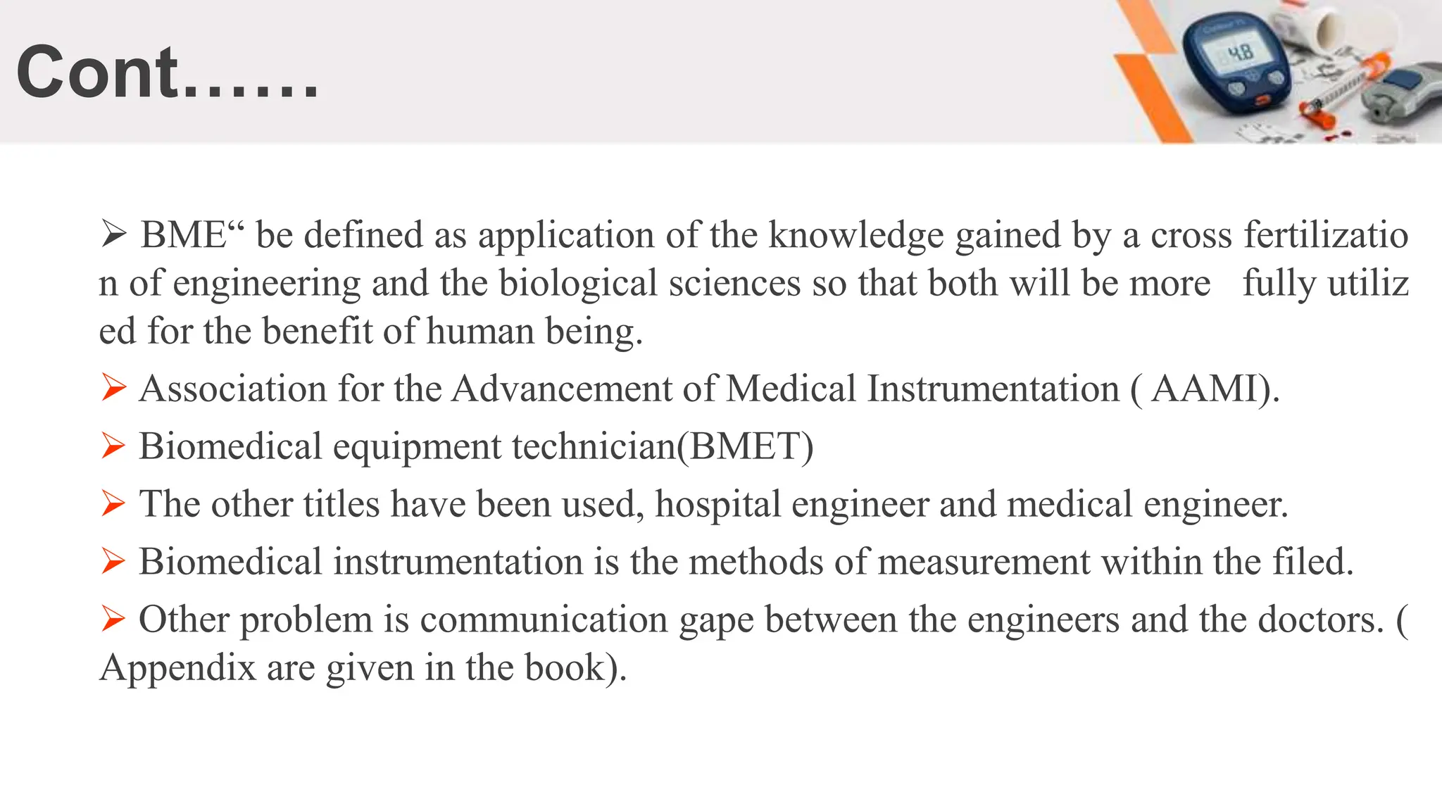 INTRODUCTION TO BIOMEDICAL ENGINEERING AND INSTRUMENTATION | PPT ...