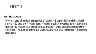 IRRIGATION WATER QUALITY -PHYSICAL AND CHEMICAL PROPERTIES OF WATER | PPTX