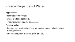 IRRIGATION WATER QUALITY -PHYSICAL AND CHEMICAL PROPERTIES OF WATER | PPTX
