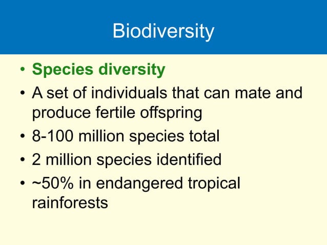 Ecology and Biodiversity introduction Lecture 1.ppt | Geography | Science