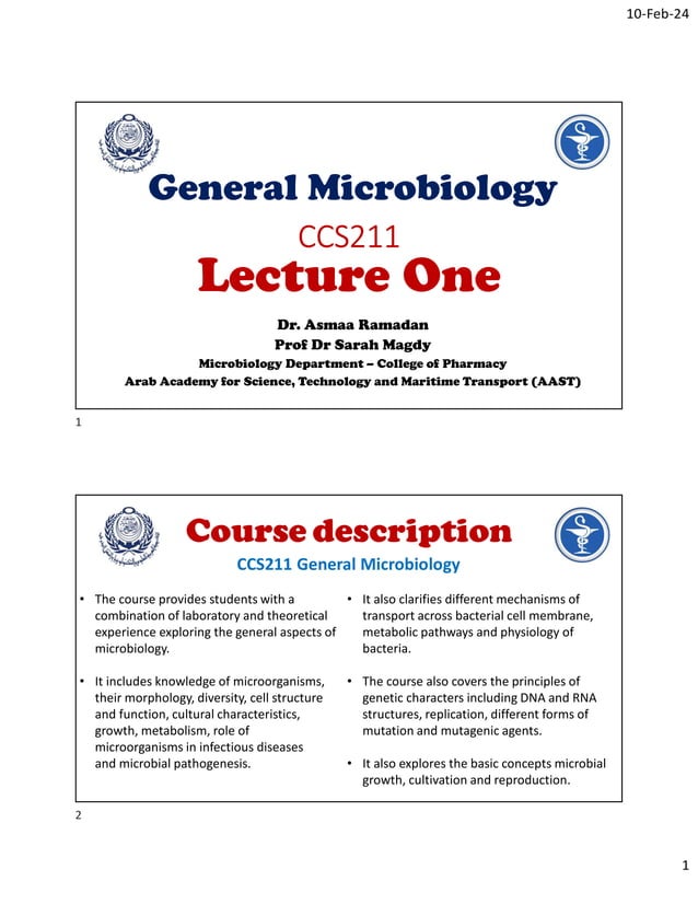 General microbiology lecture 1 and bacteria | PDF