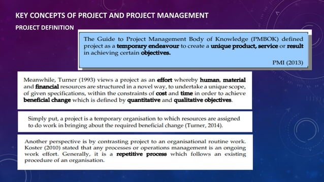 International Project Management - Core Concept and Theory of Projects ...
