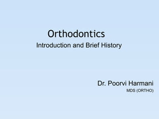 Lecture 1. Orthodontics introductory lecture | PPTX