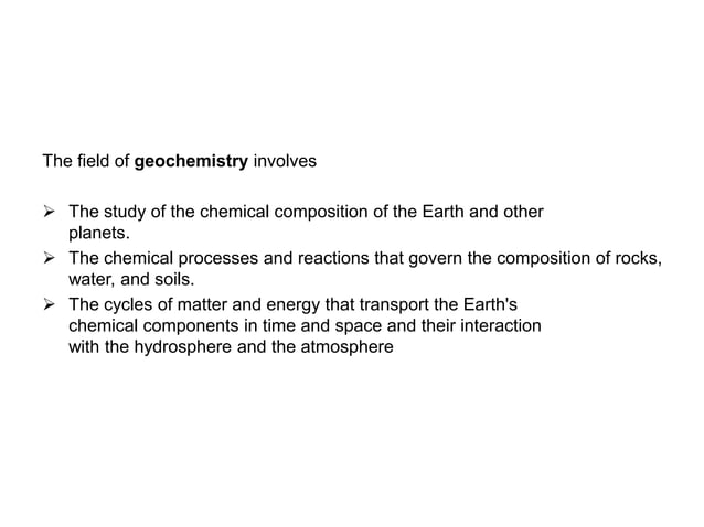 Lecture 1. Introduction of Geochemistry.ppt | Geology | Science