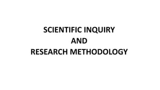 LECTURE research methodology and science | PPTX