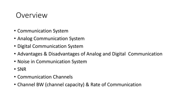 Communication Systems Lecture 1 Intro pdf. | PPT