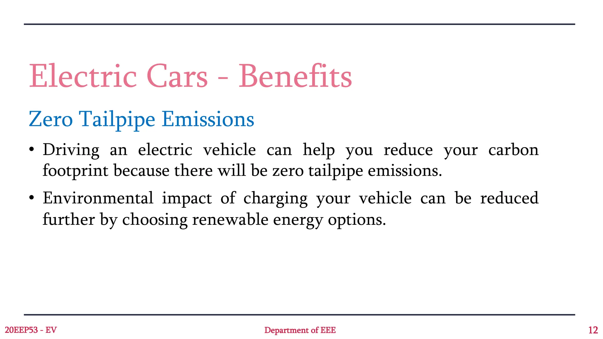 A brief Introduction to Electric vehicles. | PDF