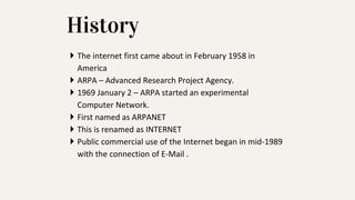 Internet Ecommerce Introduction to Internet | PPT