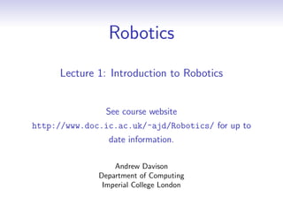 Introduction to robotics and the advantages | PDF