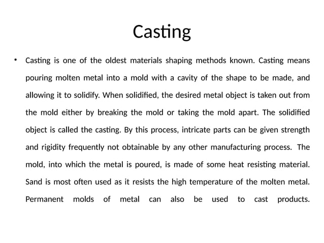 introductio to casting lecture 1 history of casting | PPTX ...