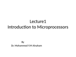 introduction to microprocessor and assembly language | PPTX