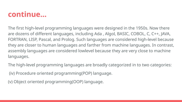 Object Oriented Programming In C Introduction Lecture 1pptx Programming Languages Computing