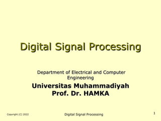Pengolahan Sinyal Digital (Pertemuan - 1) | PPT