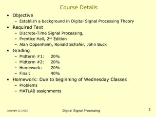 Pengolahan Sinyal Digital (Pertemuan - 1) | PPT