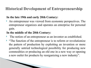 Introduction of entrepreneurship and their explanatiom | PPTX