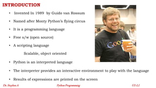 Introduction to Python Programming - Lecture 1 | PPT