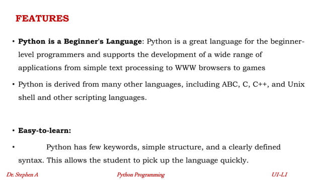 Introduction To Python Programming Lecture 1 Ppt