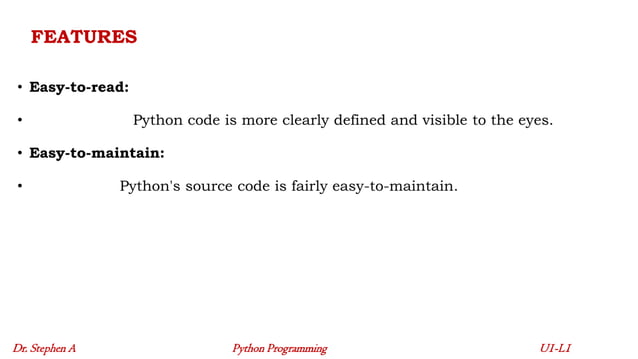 Introduction to Python Programming - Lecture 1 | PPT