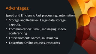 lecture 1.pptx computer Definition, Types, Advantages and disadvantages ...