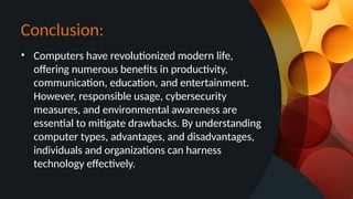 lecture 1.pptx computer Definition, Types, Advantages and disadvantages ...