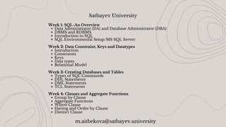 Short preview of Introduction to Databases and MS SQL Server course | PPT