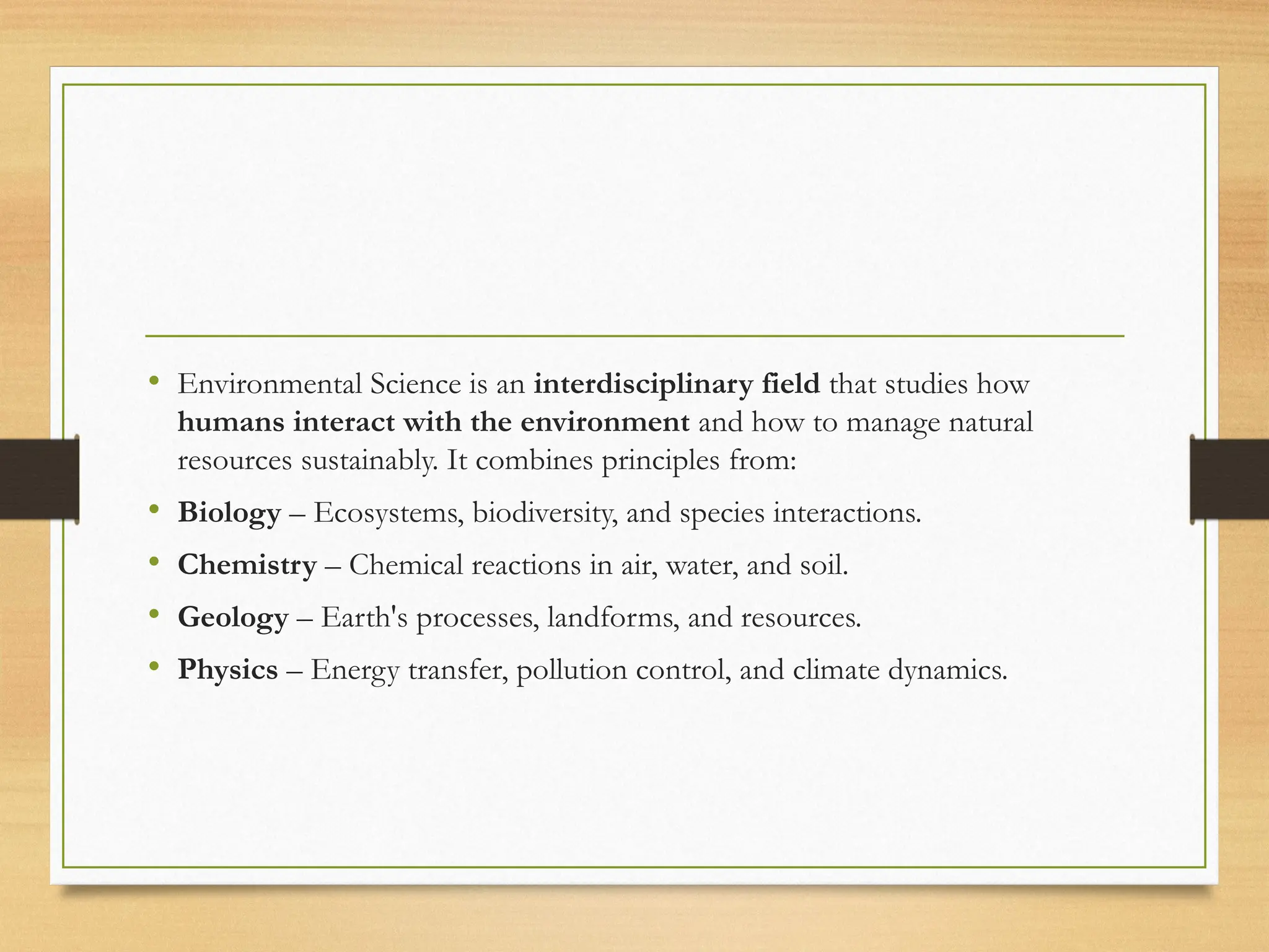 introduction to Environmental Sciences geo | PPT