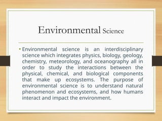introduction to Environmental Sciences geo | PPTX