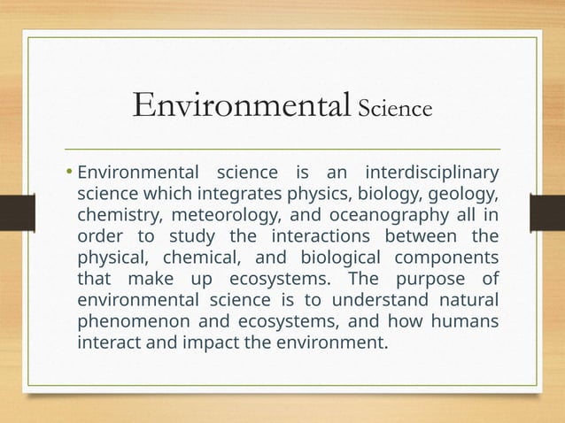 introduction to Environmental Sciences geo | PPT